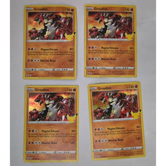 Pokemon | Toys | Four Basic Groudon Pokemon Cards 7025 2021 | Poshmark